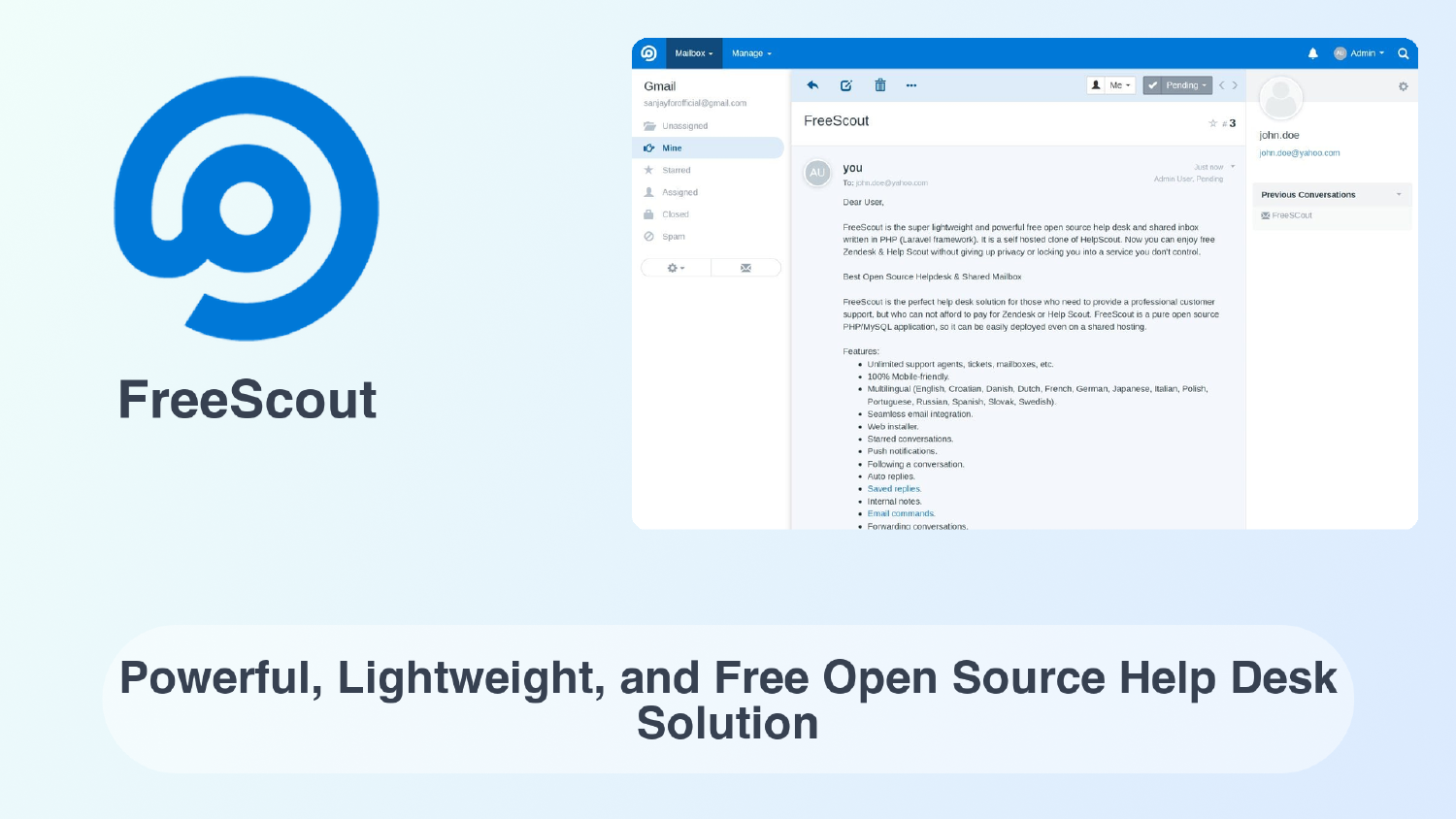 FreeScout: Powerful, Lightweight, and Free Open Source Help Desk ...