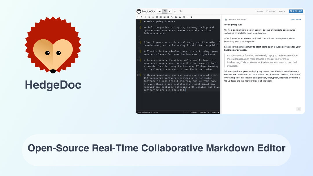 HedgeDoc: Open-Source Real-Time Collaborative Markdown Editor | OctaByte Blog