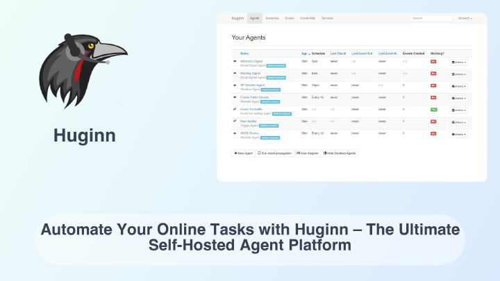Huginn: Automate Your Online Tasks with Huginn – The Ultimate Self-Hosted Agent Platform ...