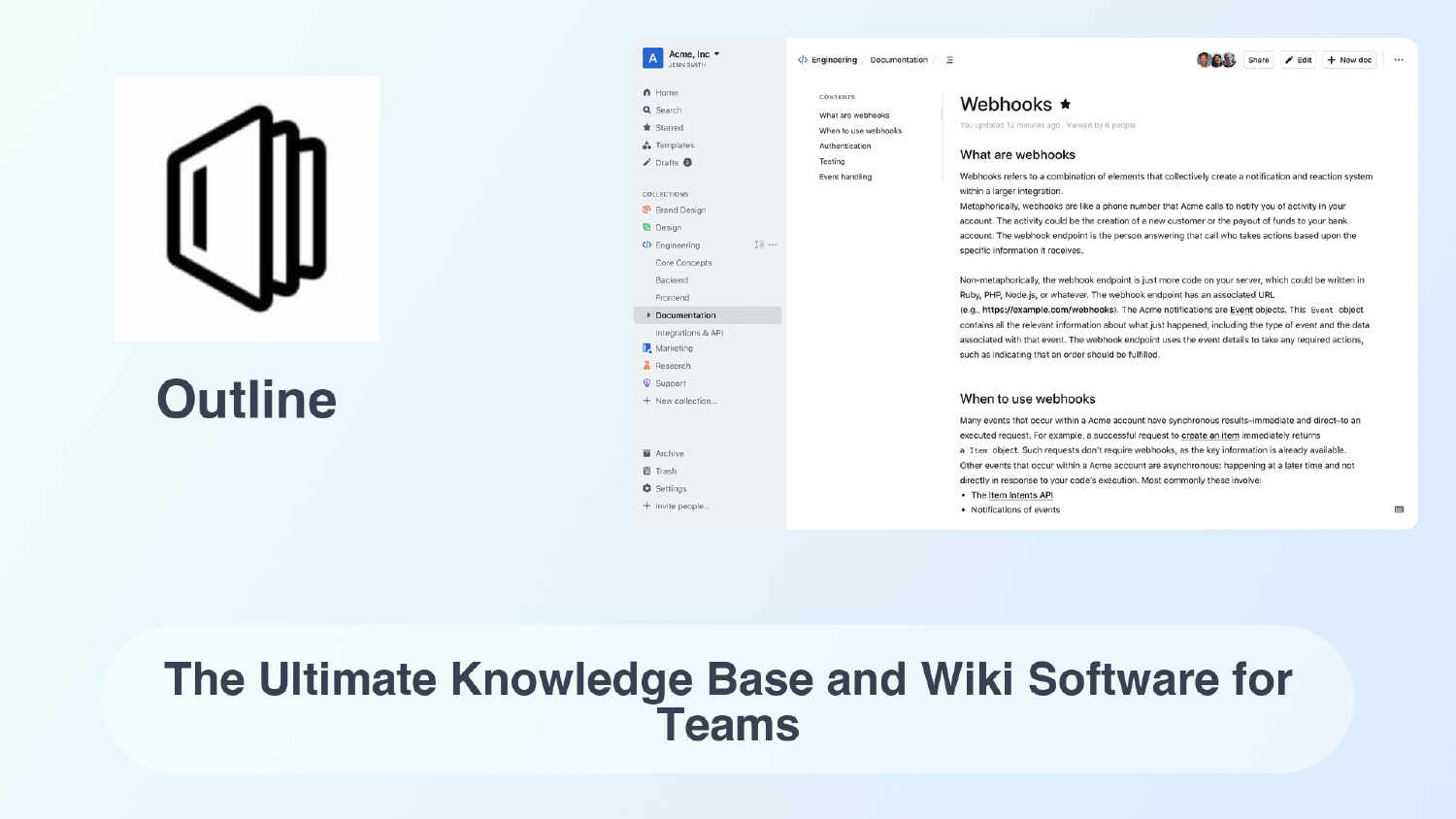 Outline The Ultimate Knowledge Base And Wiki Software For Teams Octabyte Blog