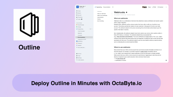 Deploy Outline in Minutes with OctaByte.io | OctaByte Blog