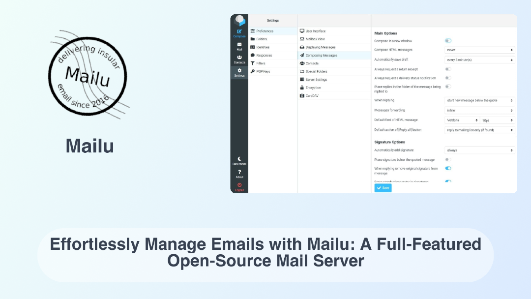 Mailu: Effortlessly Manage Emails with Mailu: A Full-Featured Open ...