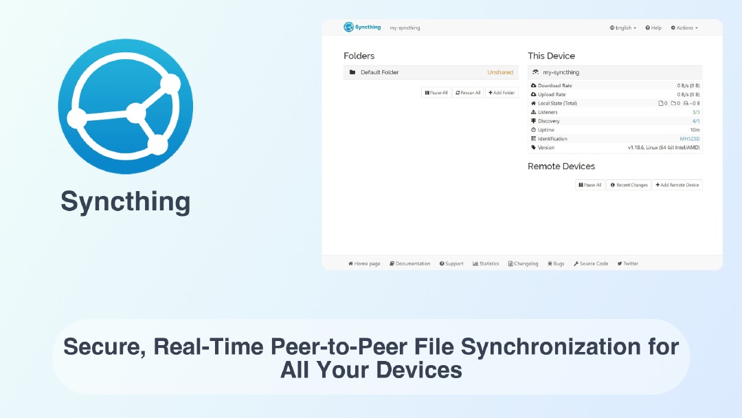 Syncthing: Secure, Real-Time Peer-to-Peer File Synchronization for All Your Devices | OctaByte Blog
